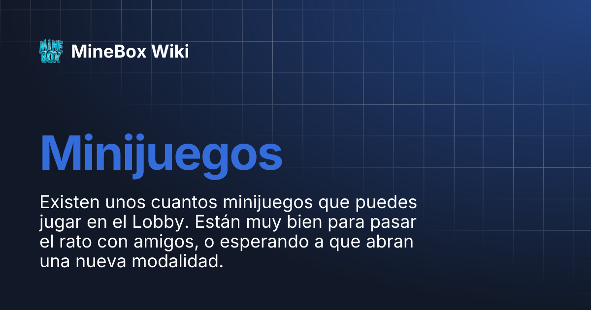 Minijuegos | MineBox Wiki