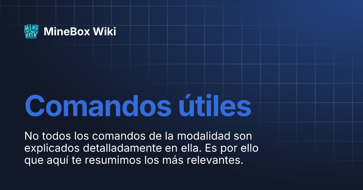 Comandos útiles | MineBox Wiki
