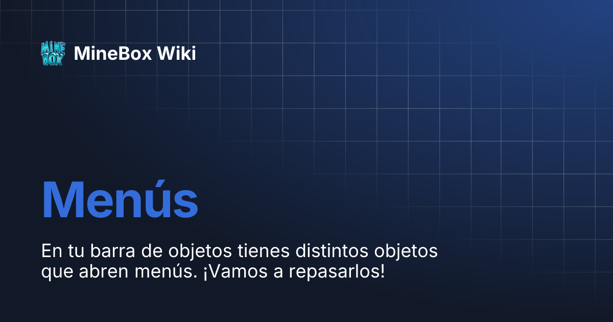 Menús | MineBox Wiki
