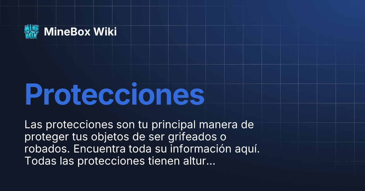 Protecciones | MineBox Wiki