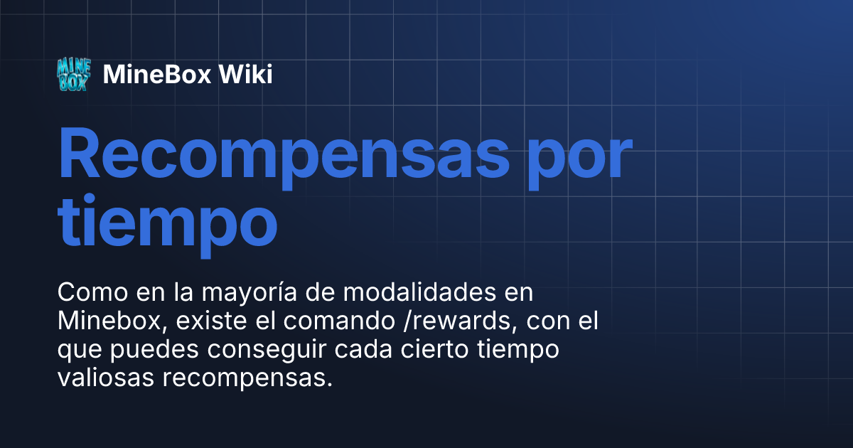 Recompensas por tiempo | MineBox Wiki