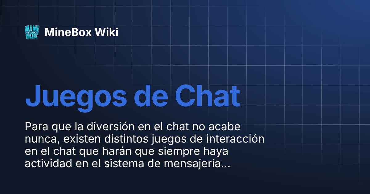 Juegos de Chat | MineBox Wiki